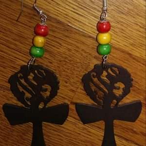 Afro Ankh Rasta Beaded Ankh Earrings – Originalpeople.org
